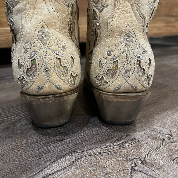 Corral | Shoes | Corral White Glitter Inlay Western Boots Woman Size 8 ...